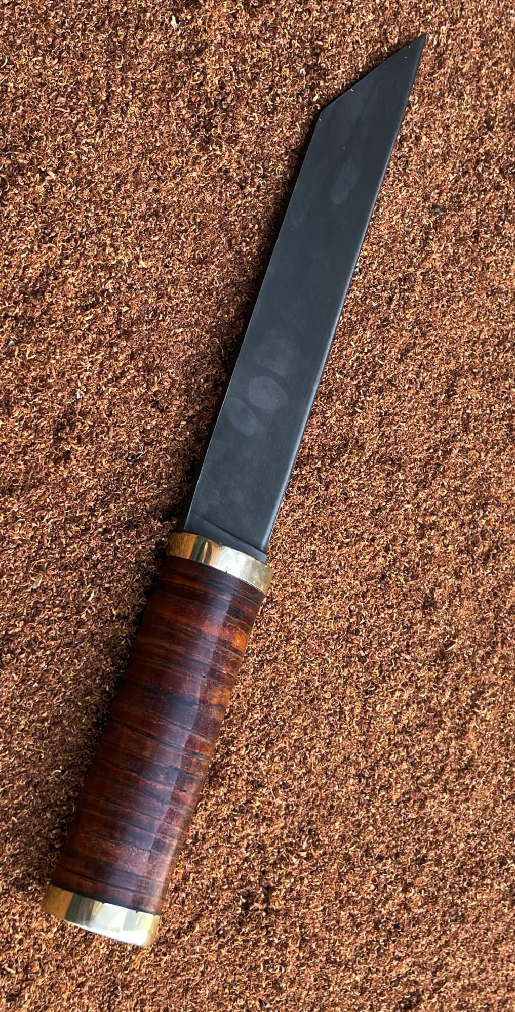 Blackened Viking Seax Knife - Custom High Carbon Steel - Best Hunting ...